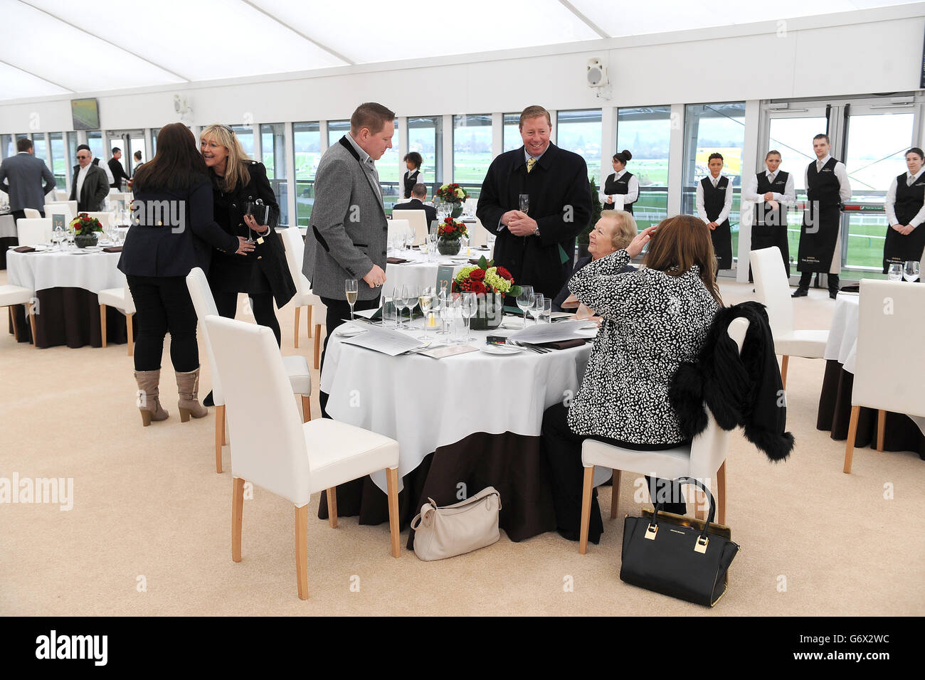 General view of the Fairlawne restaurant as guests start to arrive ...