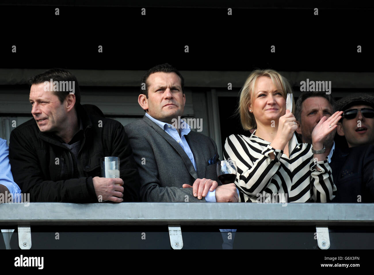 General view of spectators watching the action from a balcony Stock ...
