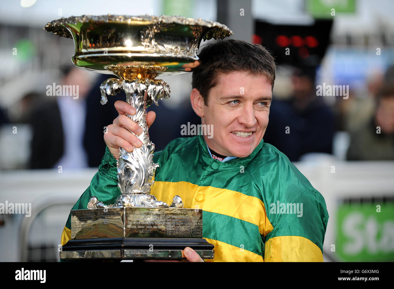 Jockey Barry Geraghty after victory in the Stan James Champion Hurdle ...