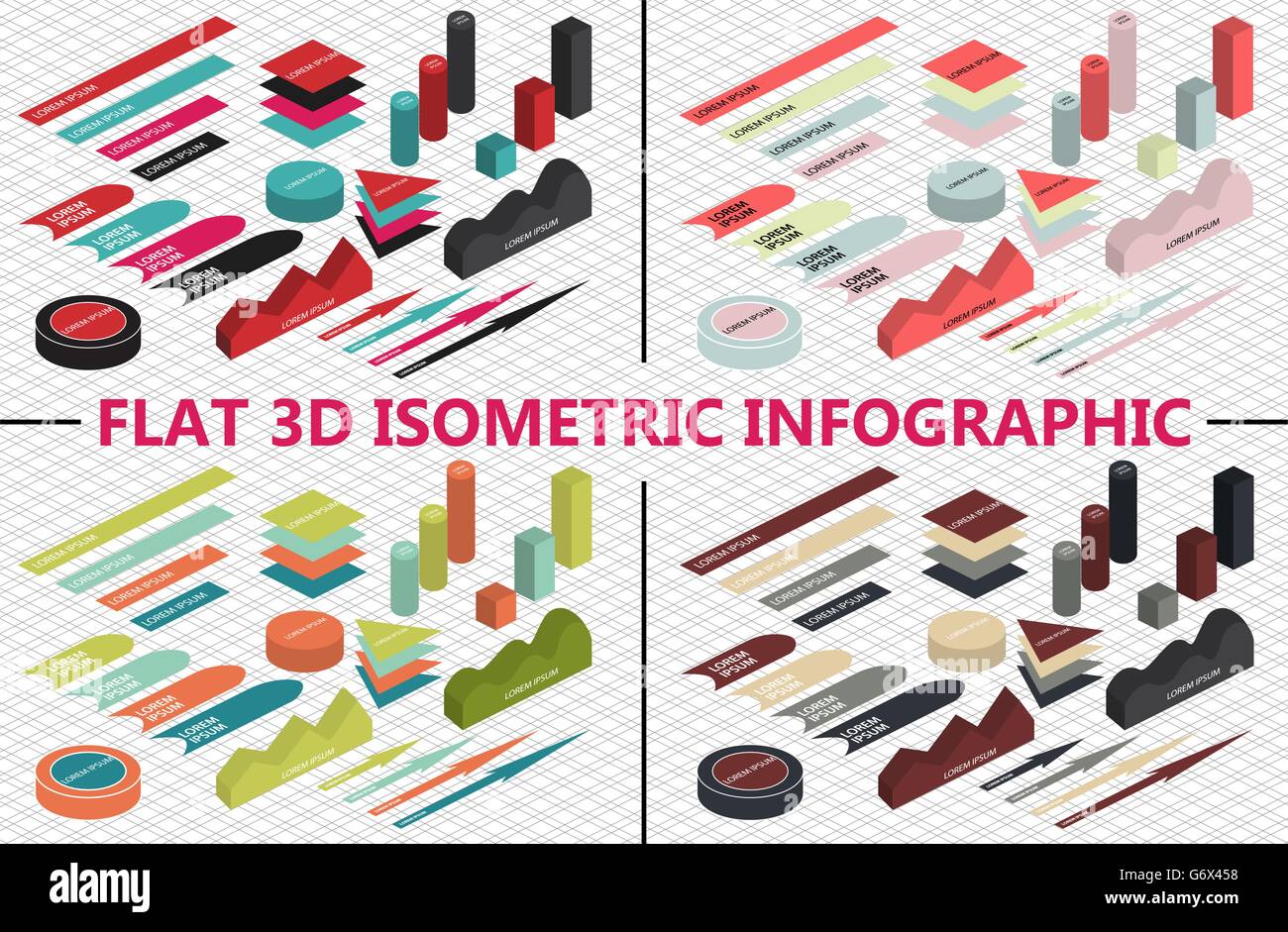 Flat 3d isometric infographic set Stock Vector Image & Art - Alamy