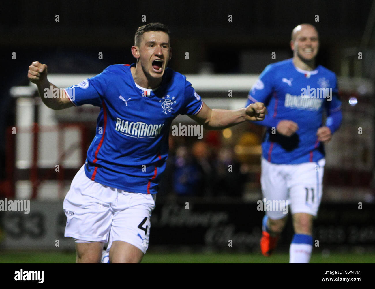 Rangers Fraser Aird celebrates scoring during the Scottish Cup Quarter ...