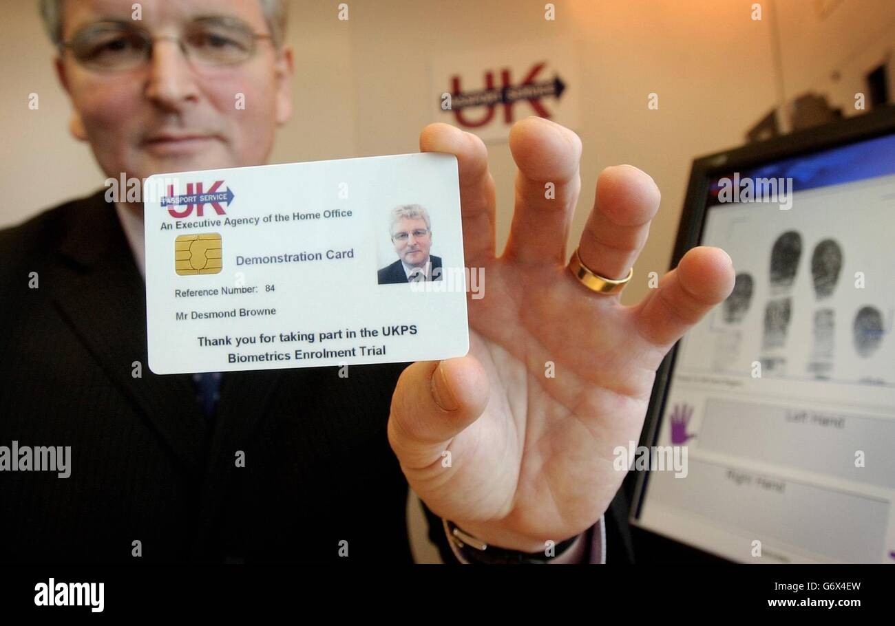 Des Brown Biometric Identification Cards Stock Photo - Alamy