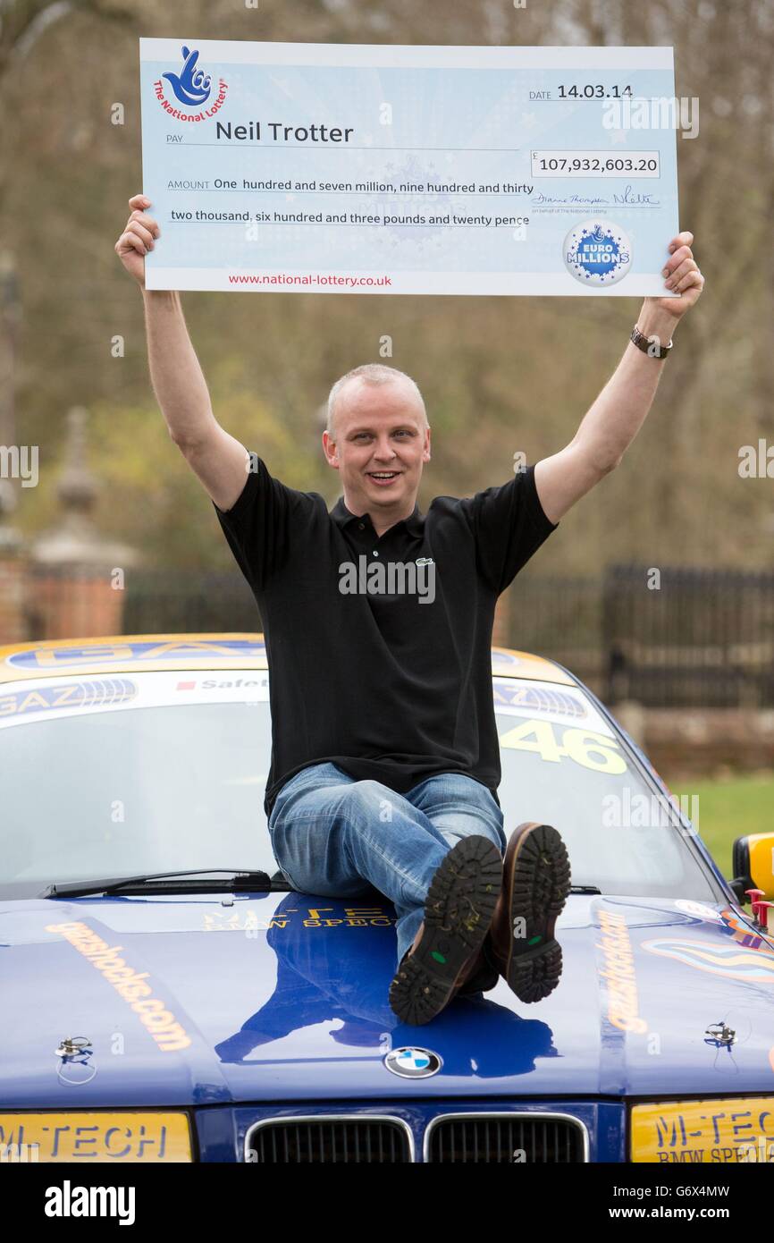 Car mechanic racing driver neil trotter celebrates win in dorking hi ...