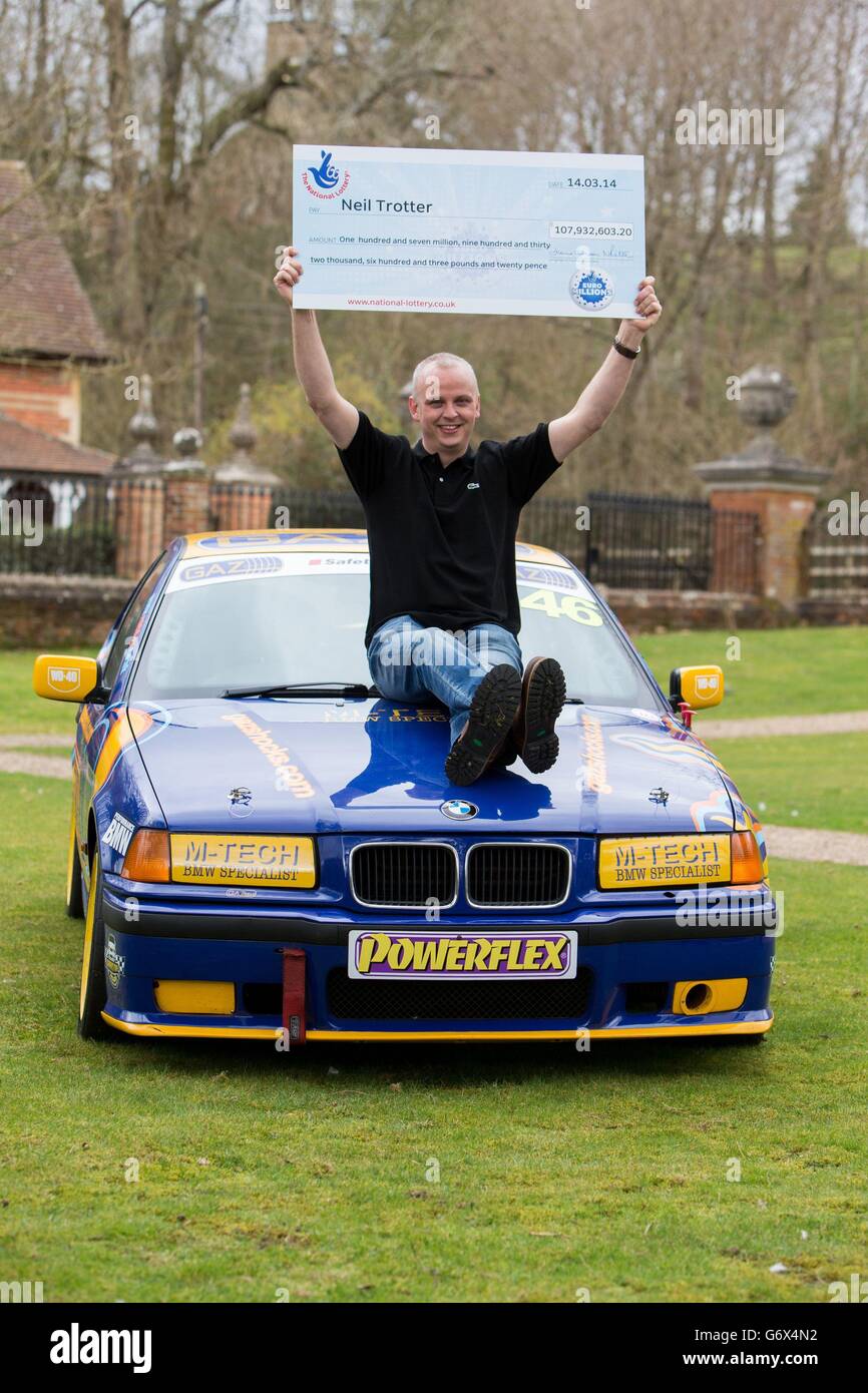 Car mechanic and racing driver Neil Trotter celebrates his win in ...