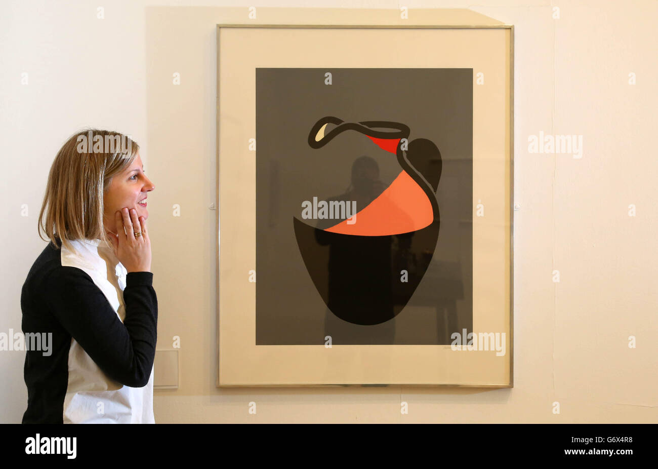 EDITORIAL USE ONLY Daisy Mallabar looks at Pink Jug by Patrick ...