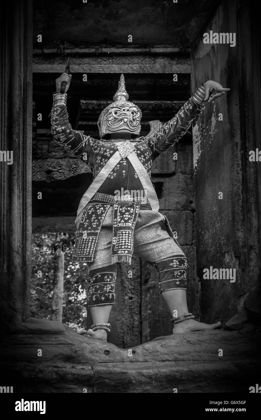 Ogre (demon) character (asura), Khmer classical ballet, Terrace of the ...
