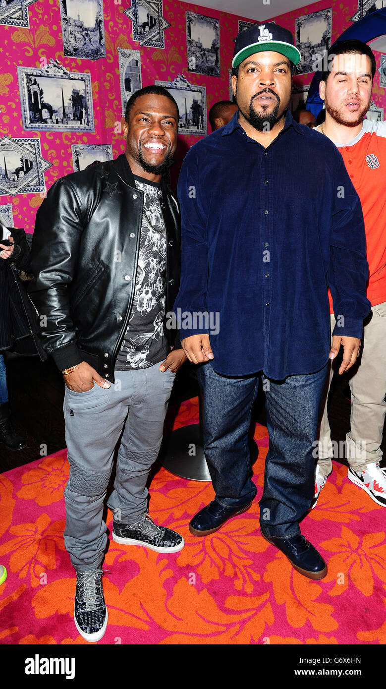 Kevin Hart and Ice Cube attending a celebrity music screening of Ride ...