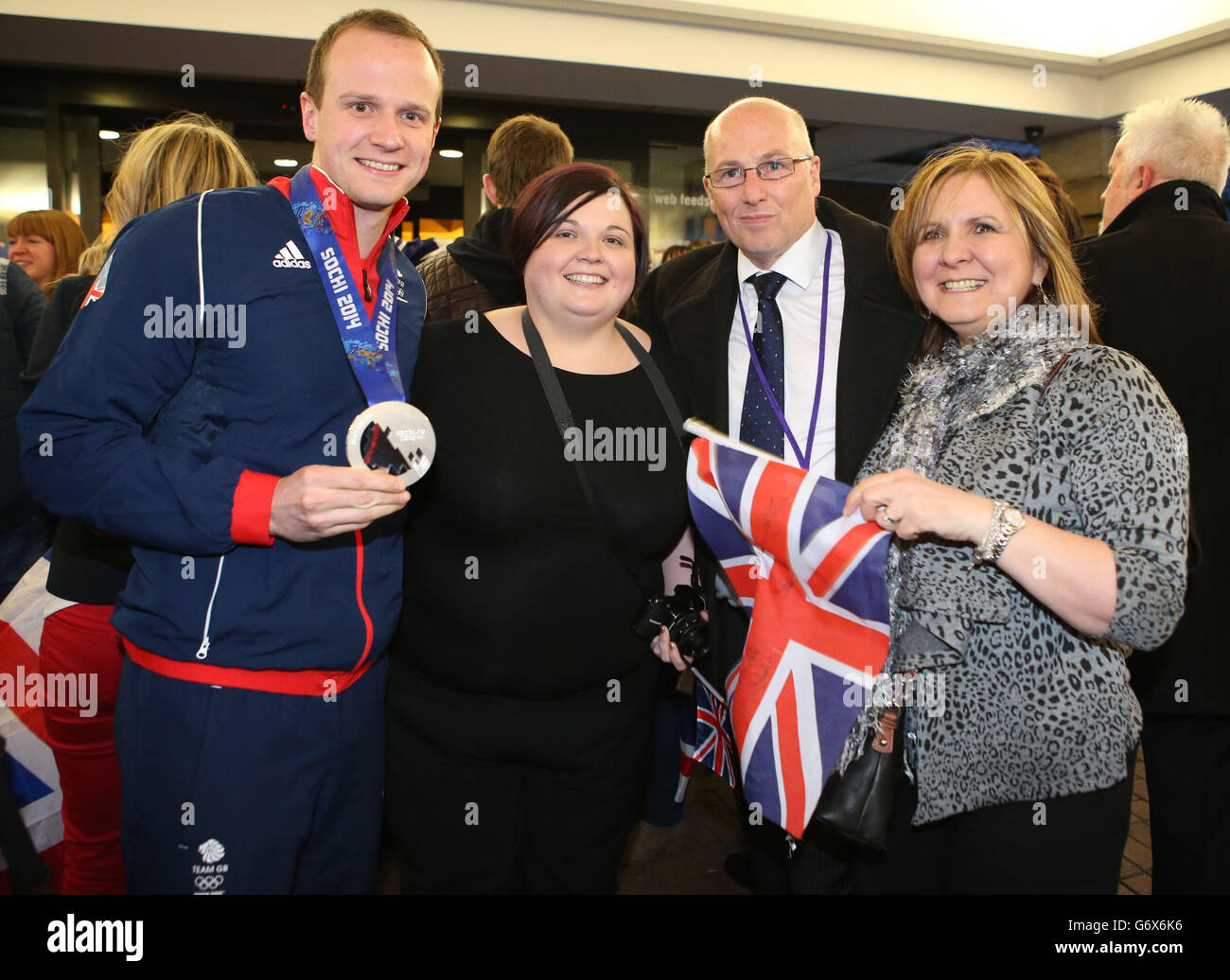 Great Britain's Michael Goodfellow with his mum Elisabeth, dad Les and ...