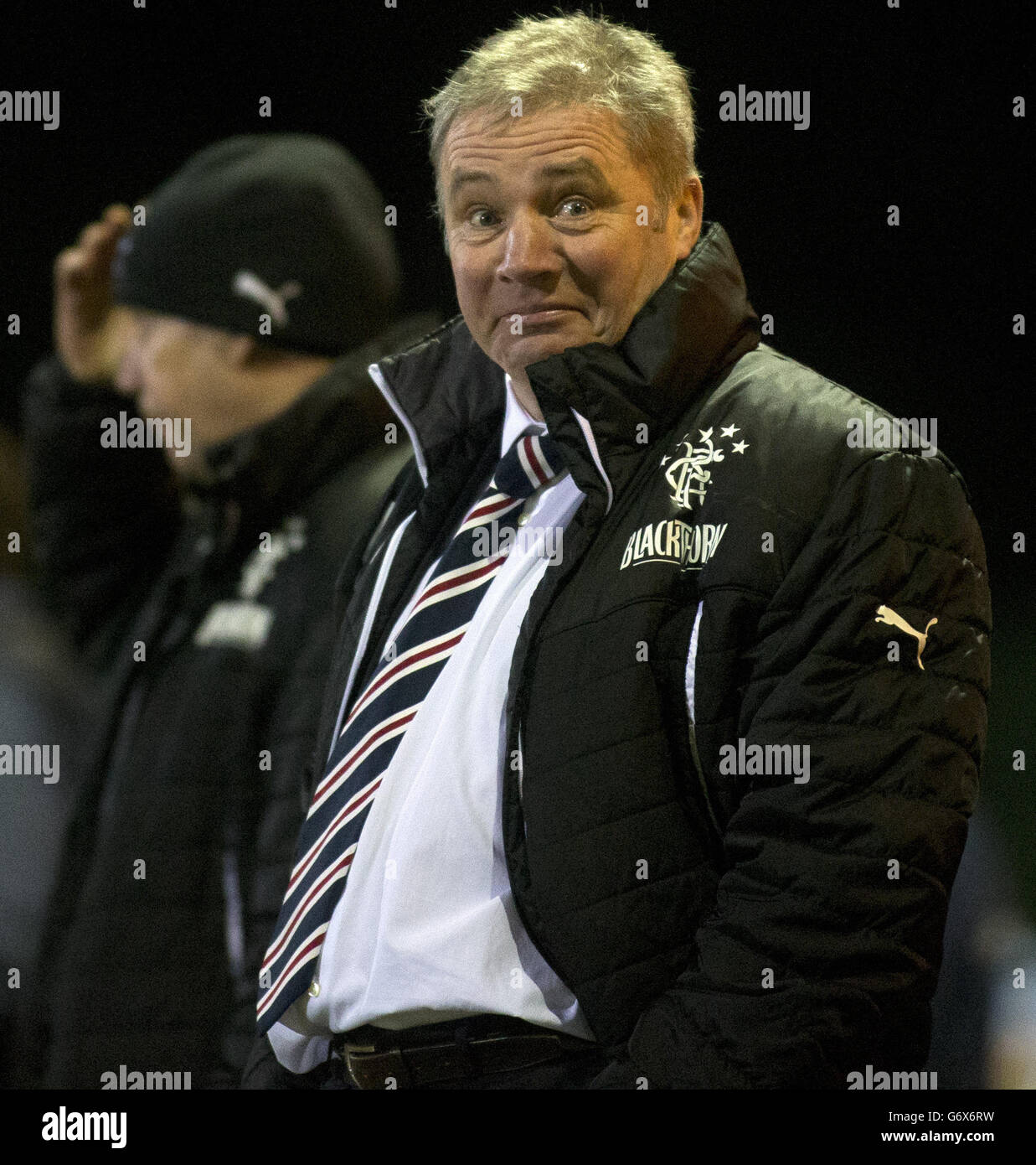 Rangers manager ally mccoist scottish league one match stair park hi ...