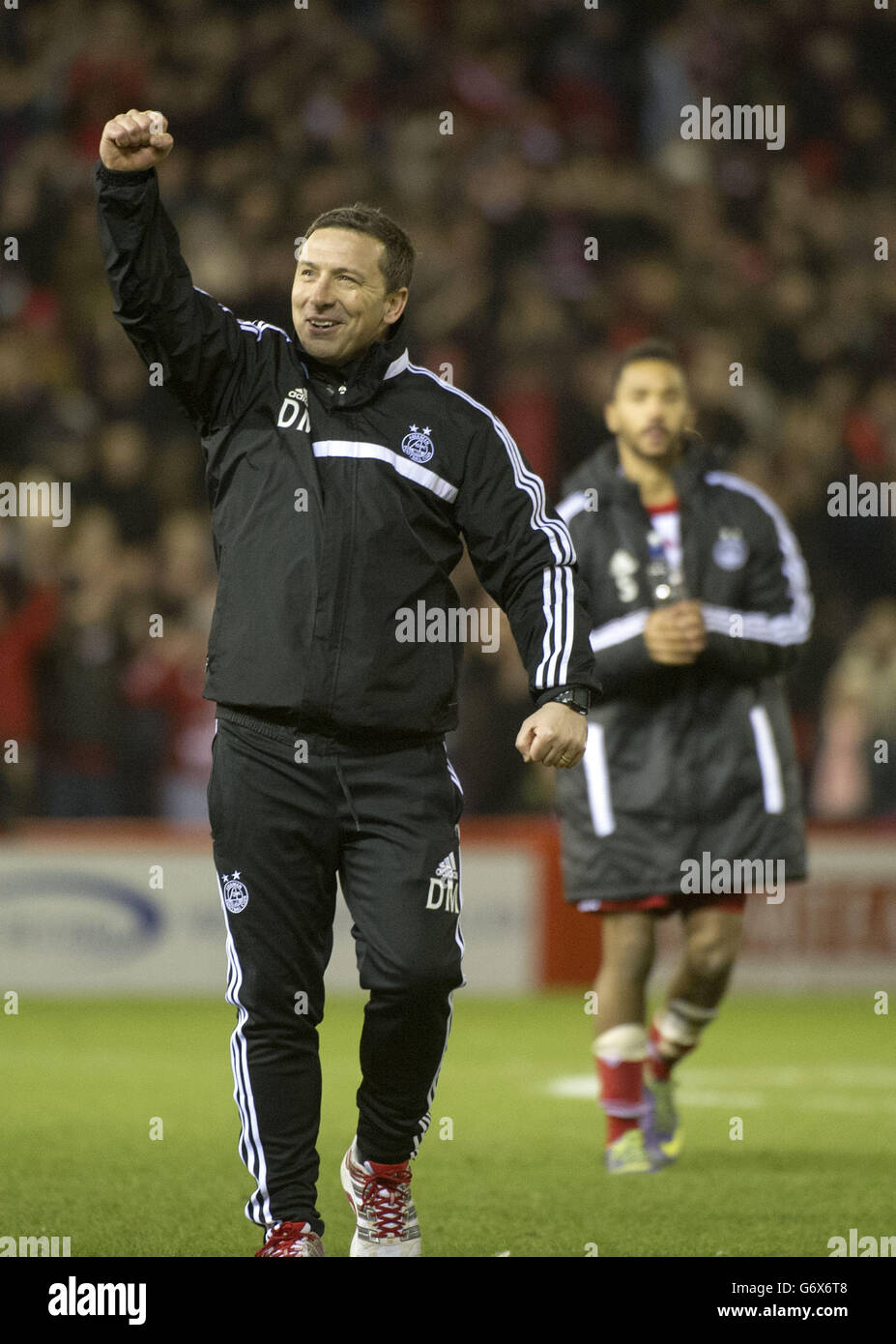 Aberdeen manager Derek McInnes celebrates following the Scottish ...