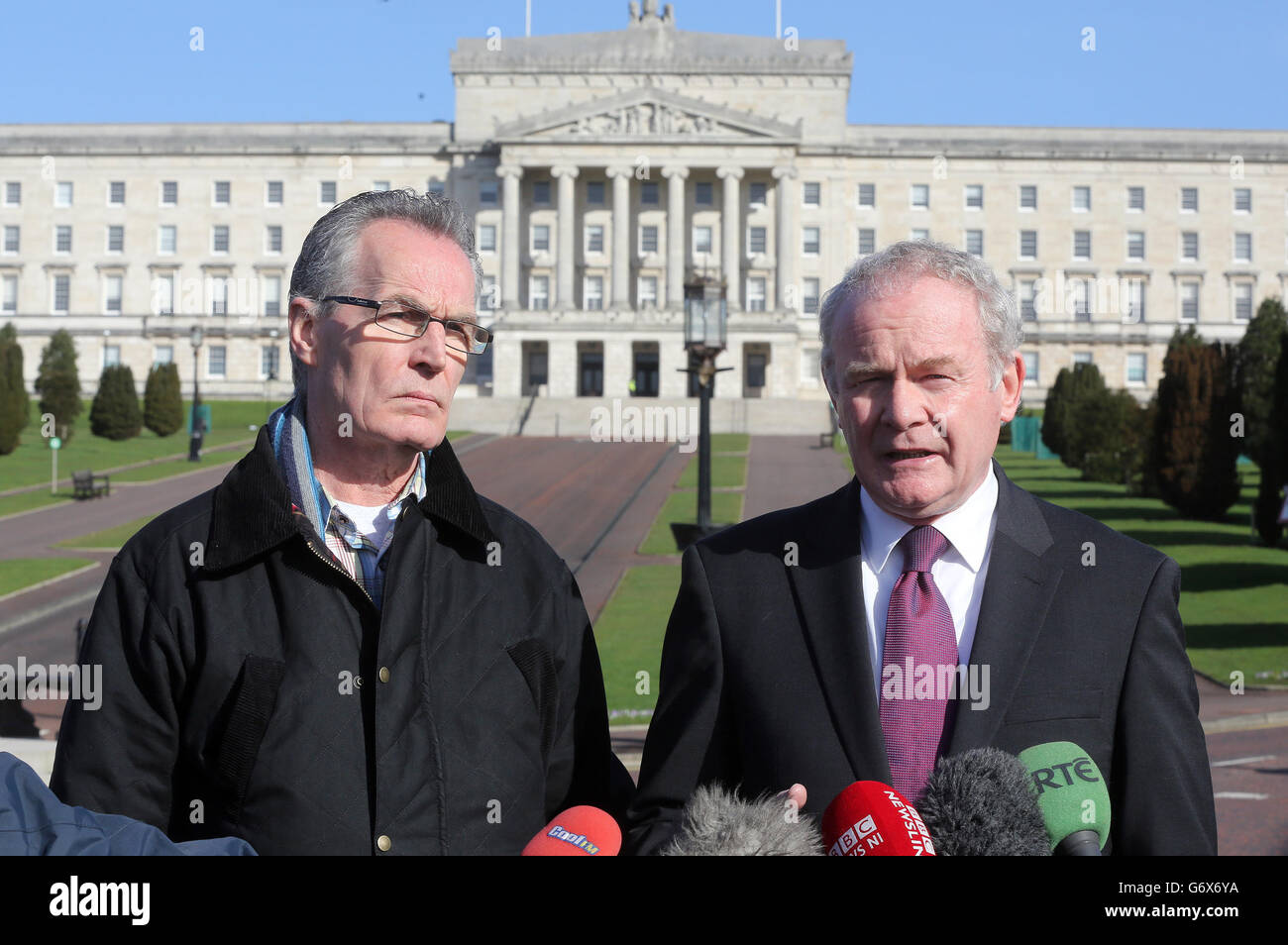 Deputy first minister martin mcguinness right with gerry kelly hi-res ...