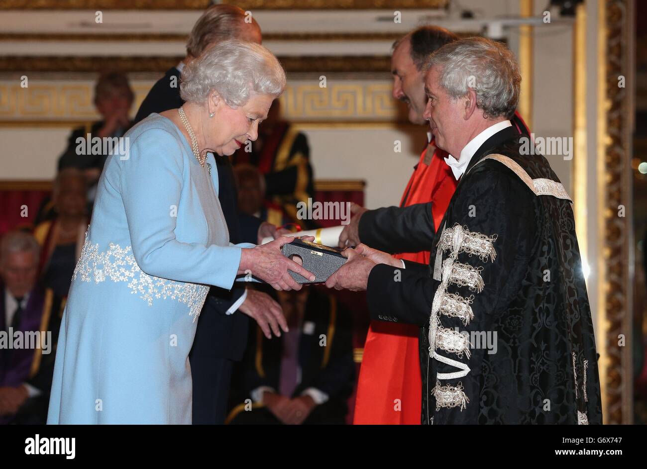 Queen Elizabeth II presents a Queen's Anniversary Prize for Higher and ...