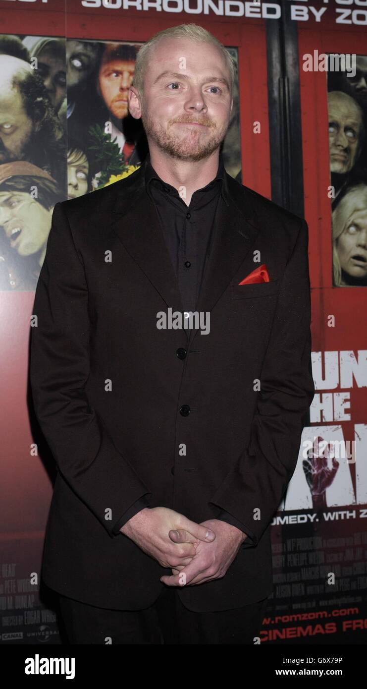 Star of the film Simon Pegg arrives for the world premiere of Shaun of ...