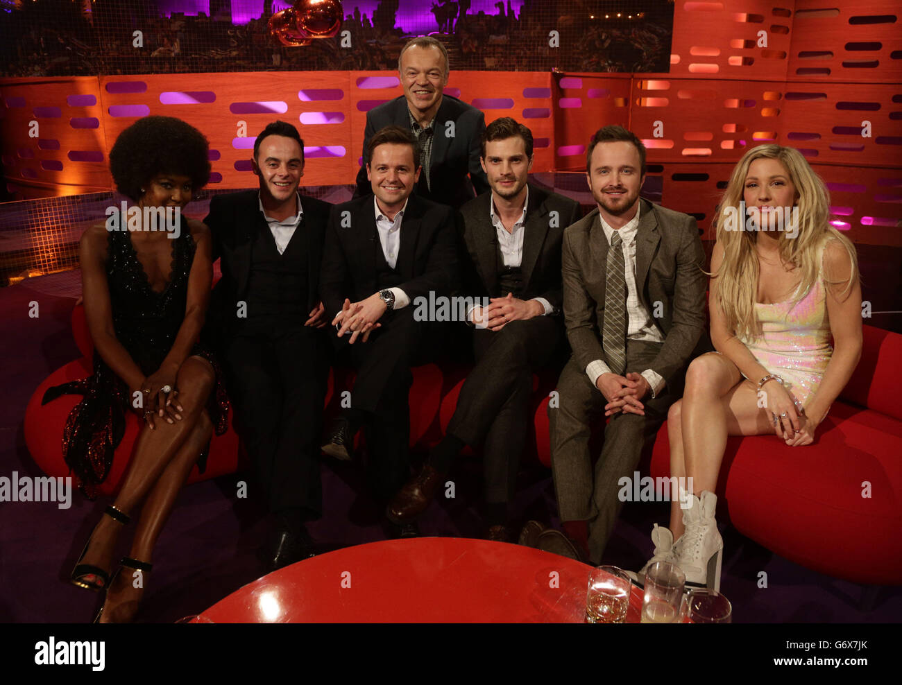 Host Graham Norton (back centre) with guests (left to right) Naomi ...
