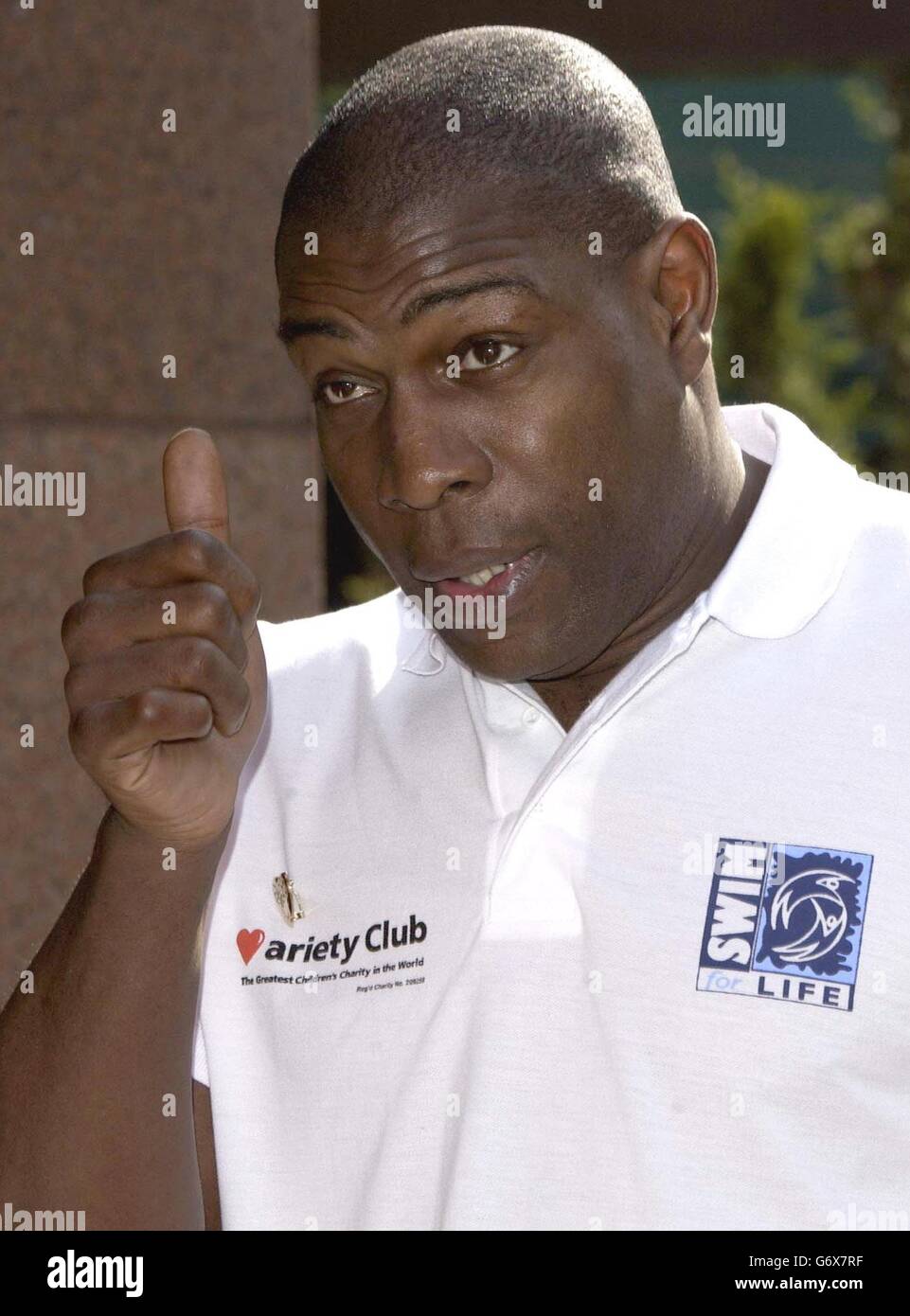 Former boxing champion of the world Frank Bruno poses for photographers ...