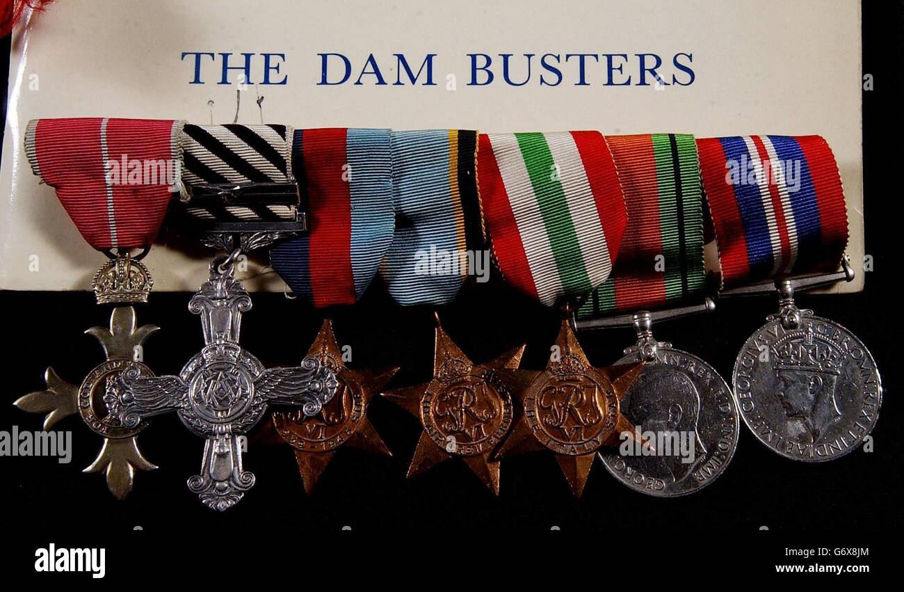 A collection of medals from a member of the famous 617 "Dam Busters ...
