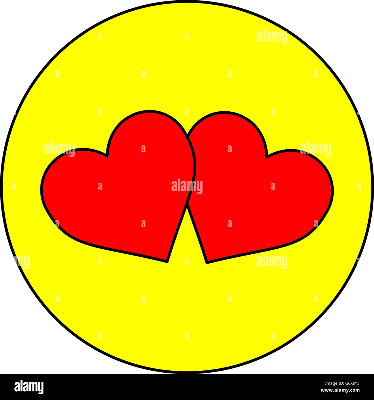 two hearts , two red hearts Stock Vector Image & Art - Alamy