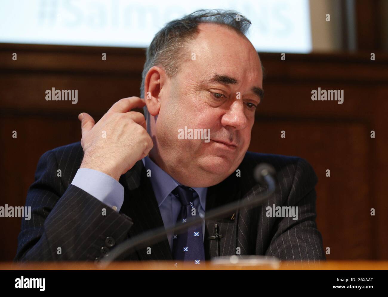 Alex Salmond gives Scottish independence lecture Stock Photo - Alamy