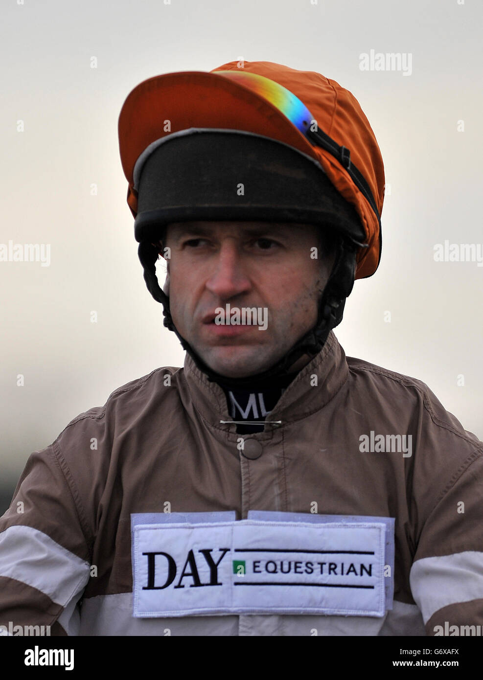 Jockey Andrew Thornton at Southwell Racecourse, Southwell Stock Photo ...