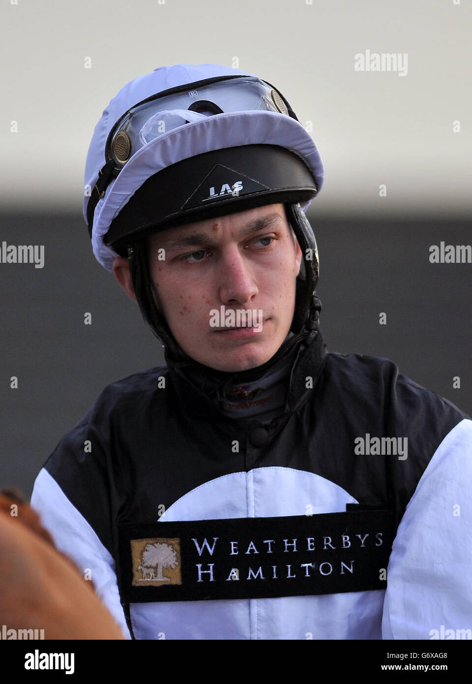 Jockey Luke Morris at Southwell Racecourse, Newark-on-Trent ...