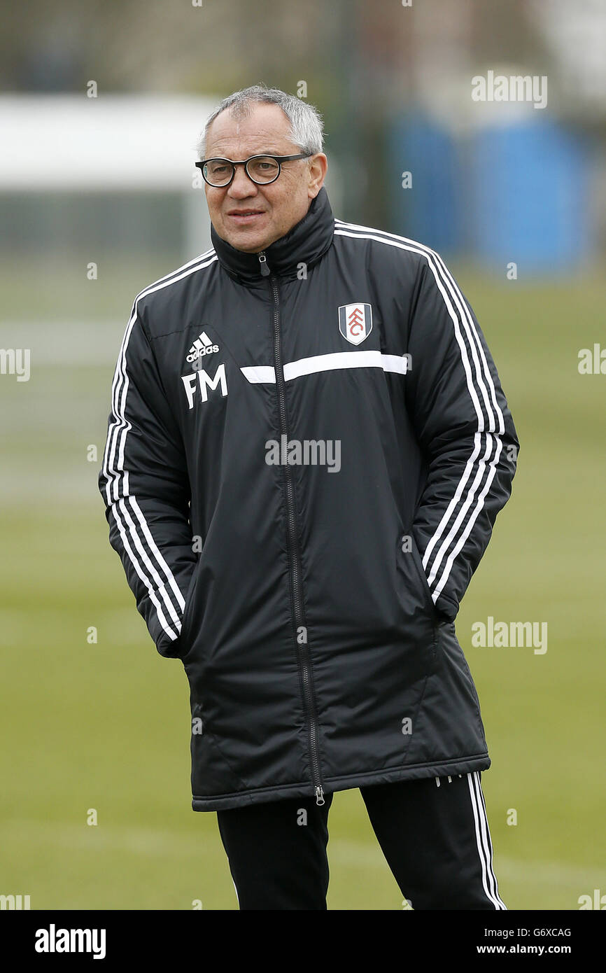 Fulham manager felix magath during training hi-res stock photography ...