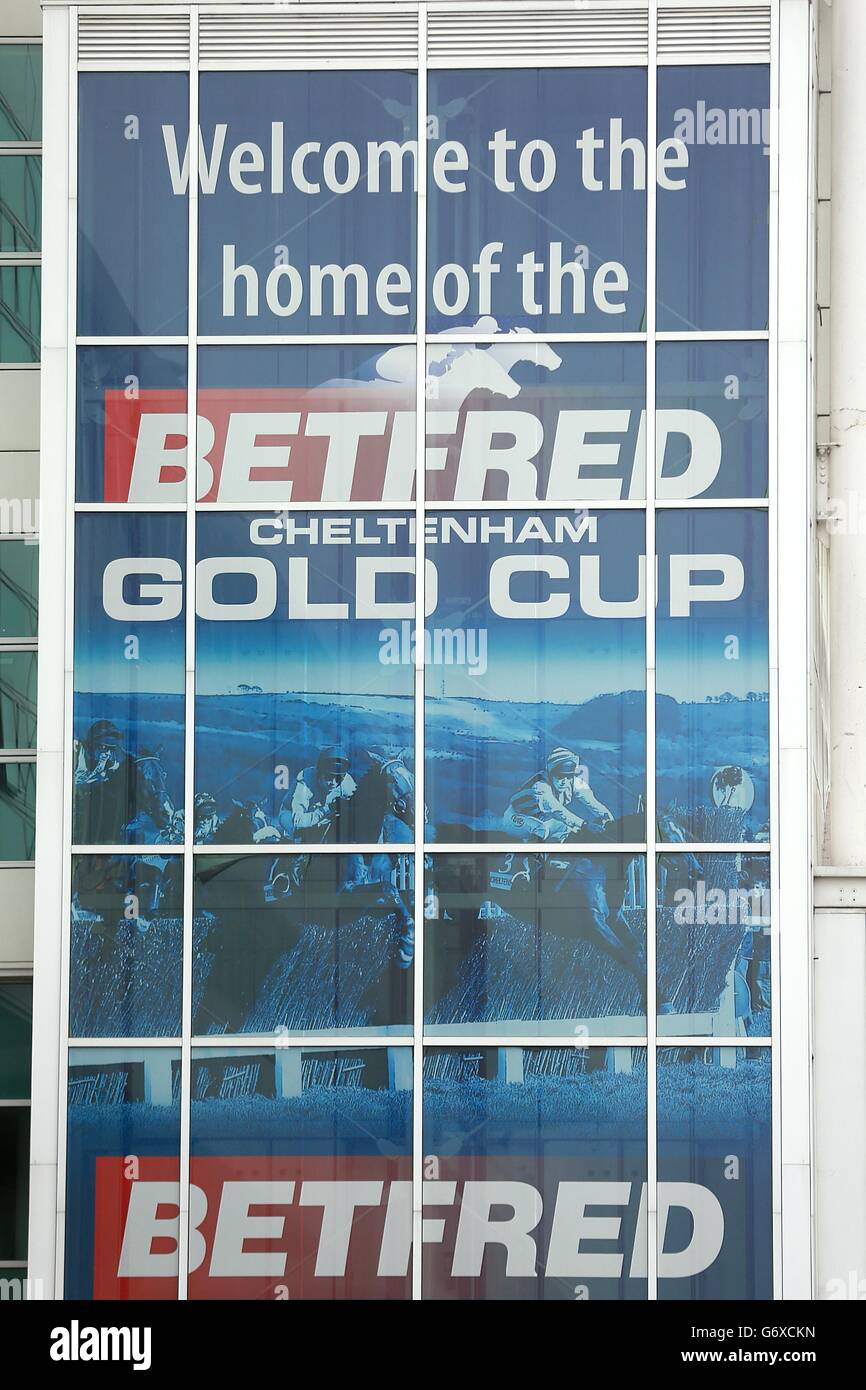 Advertising branding betfred sign signage general view gv hi-res stock ...