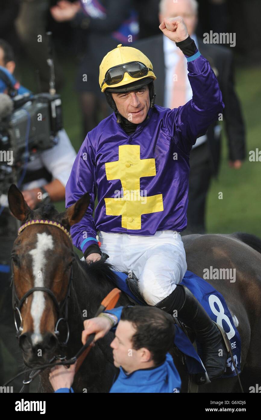 Davy Russell celebrates on Lord Windermere after winning the BetFred ...