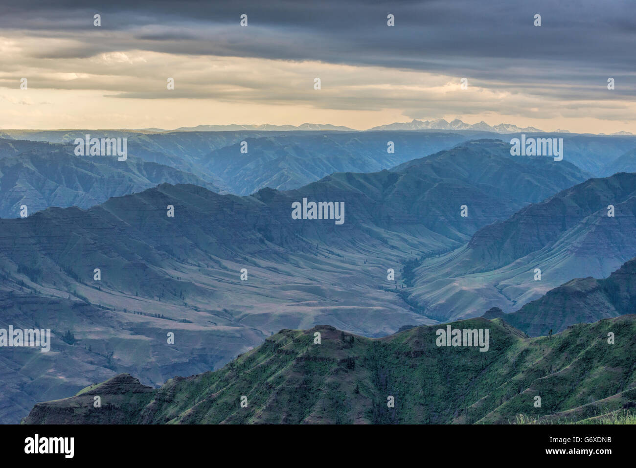 Imnaha Canyon, part of Hells Canyon, from Buckhorn Overlook, Oregon. Idaho's Seven Devils ...