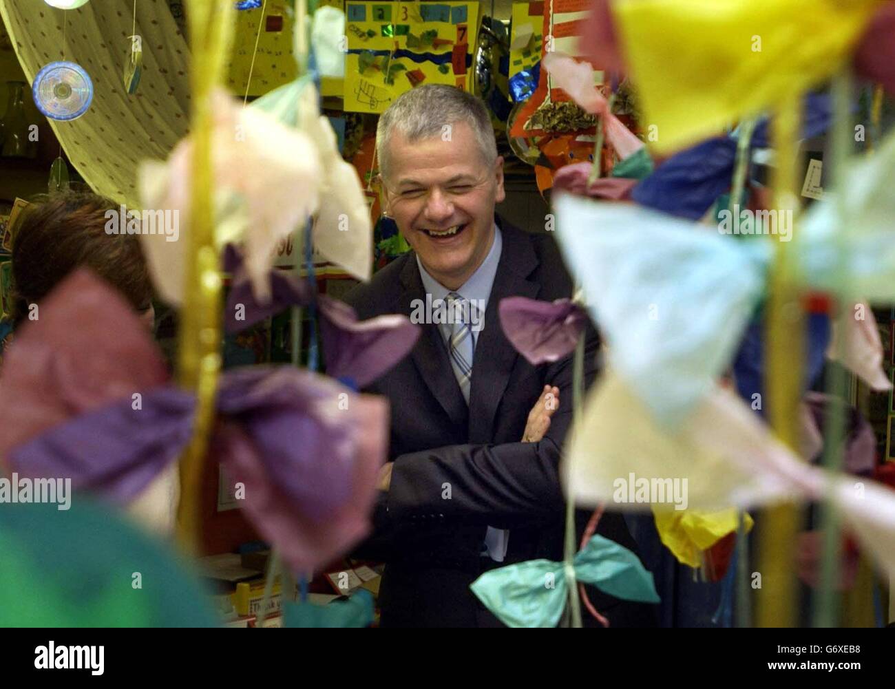 David Bell visits the RA Butler School Stock Photo - Alamy
