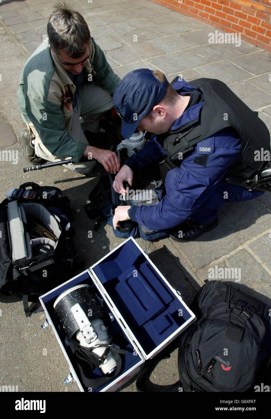 Old Trafford police checks Stock Photo - Alamy