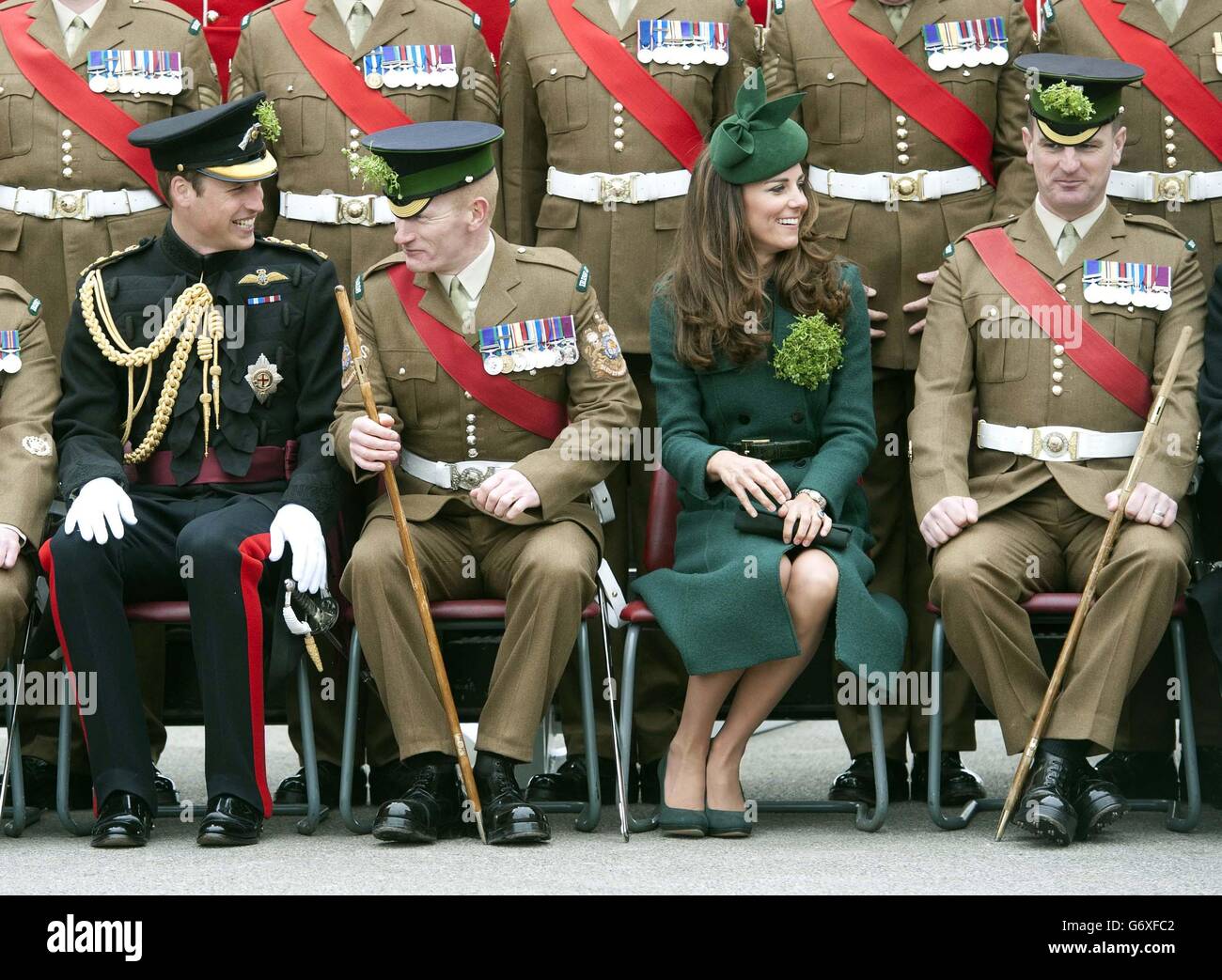 The Duke and Duchess of Cambridge during their visit to Mons Barracks ...