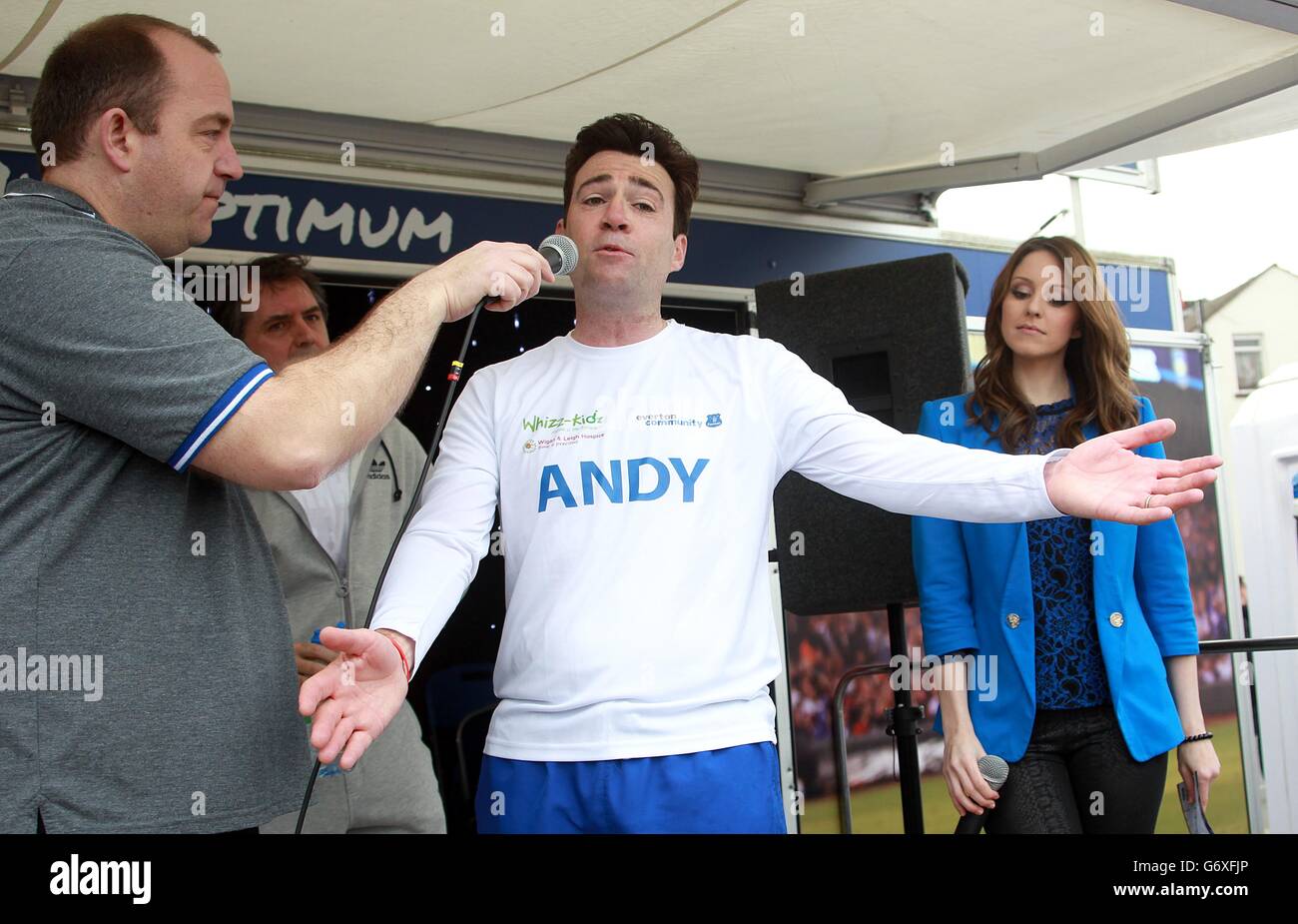 Andy Burnham MP after running from his home in Leigh, to Goodison Park ...