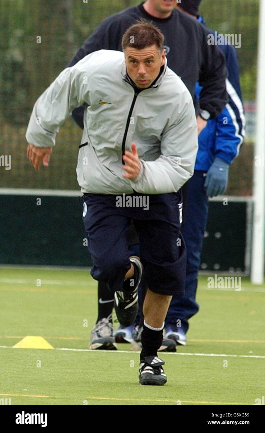 Premiership referee Mark Halsey during a high fitness progamme for FA ...