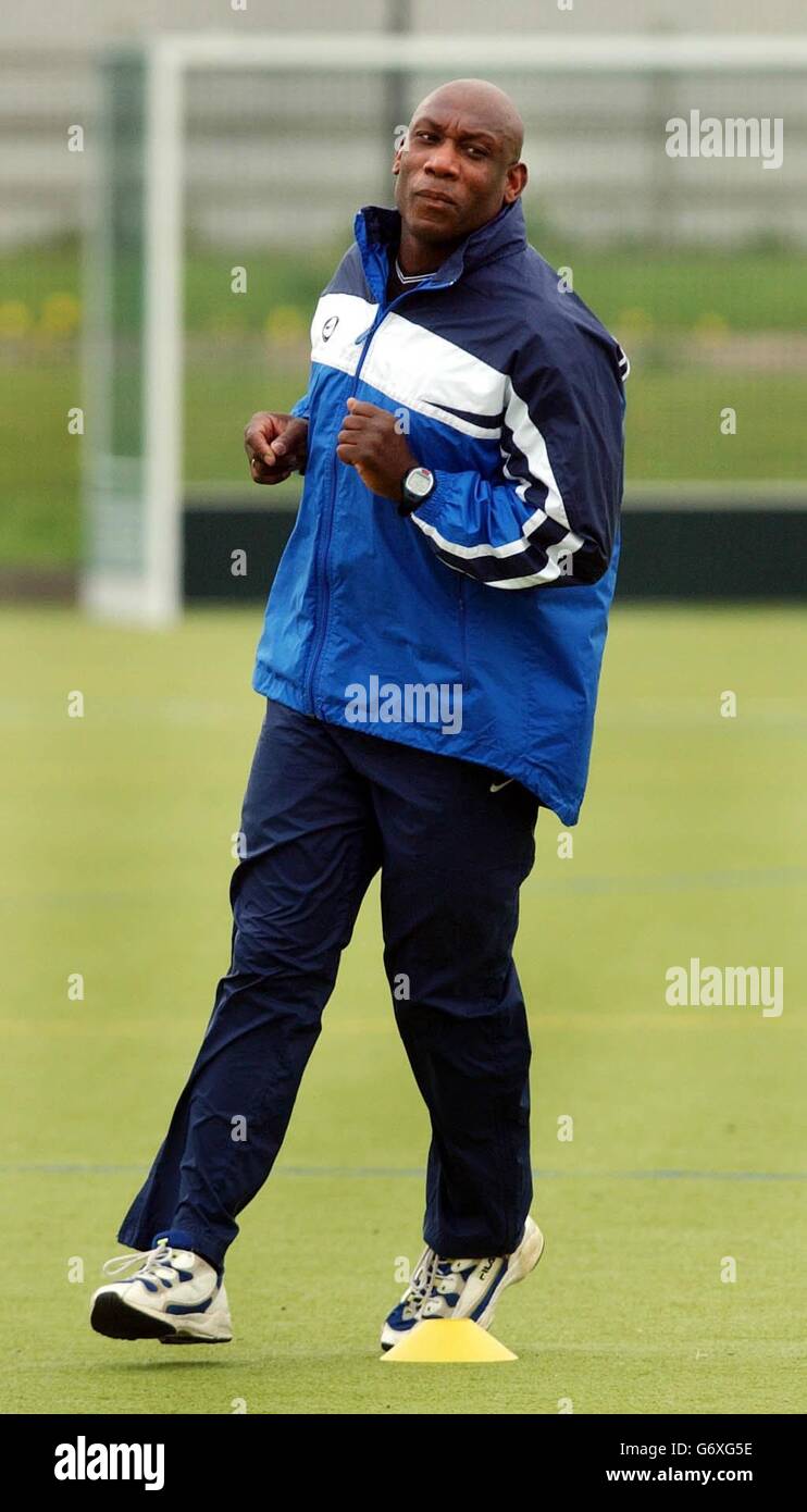 Premiership referee Uriah Rennie during a high fitness progamme for FA ...