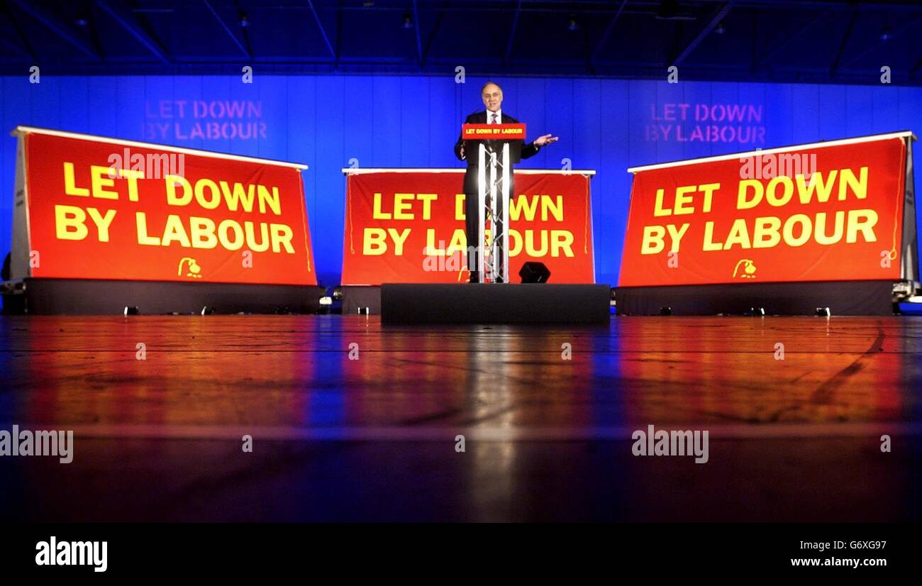 Conservative Party Leader Michael Howard speaks at a press launch of ...