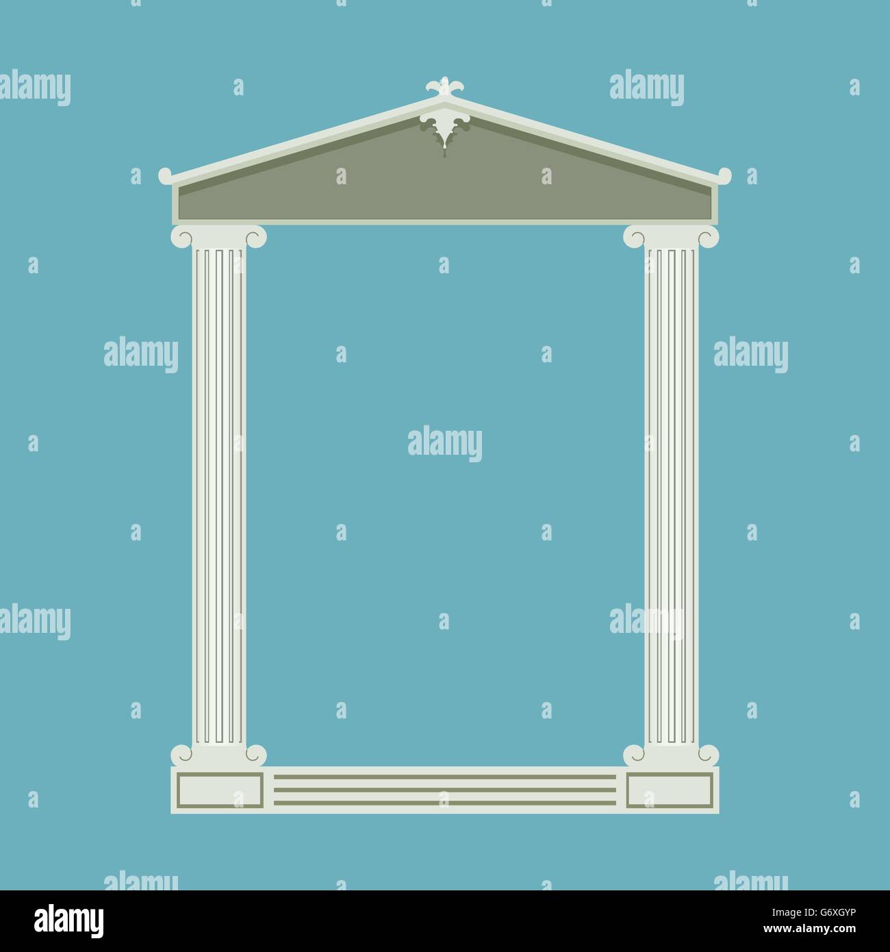 Antique marble temple front with ionic columns Stock Vector Images - Alamy
