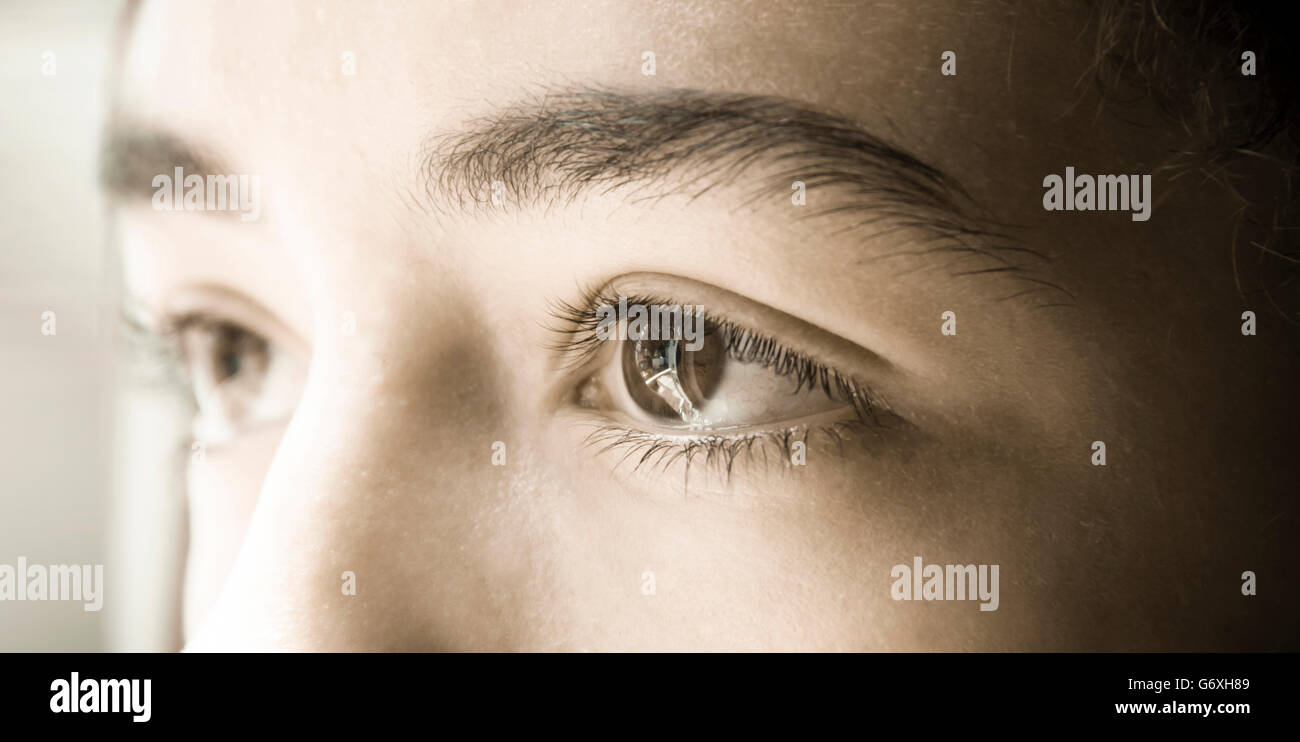 eye side of young latin boy Stock Photo - Alamy