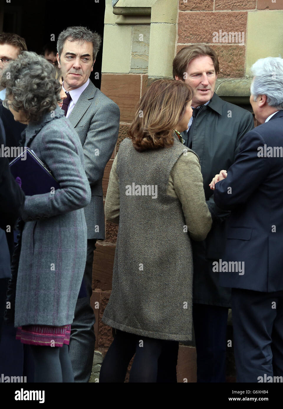 Jimmy Nesbitt (left) attends the funeral of Belfast-born actor Jimmy ...