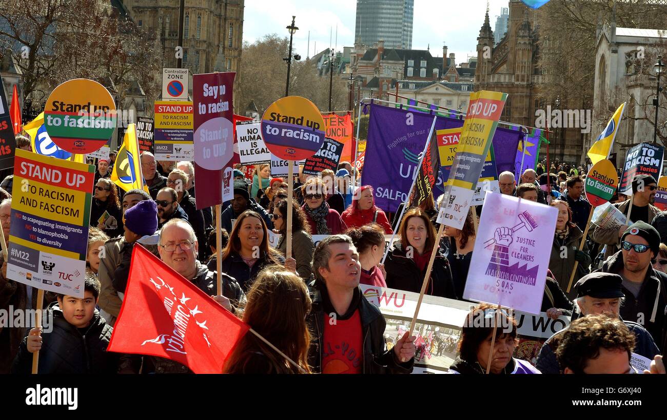 International Anti-Racism Day march Stock Photo - Alamy