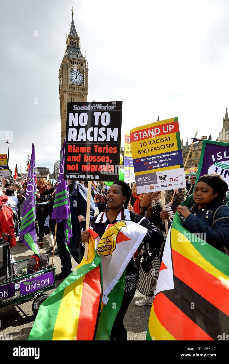 People celebrate United Nations International Anti-Racism Day as they ...