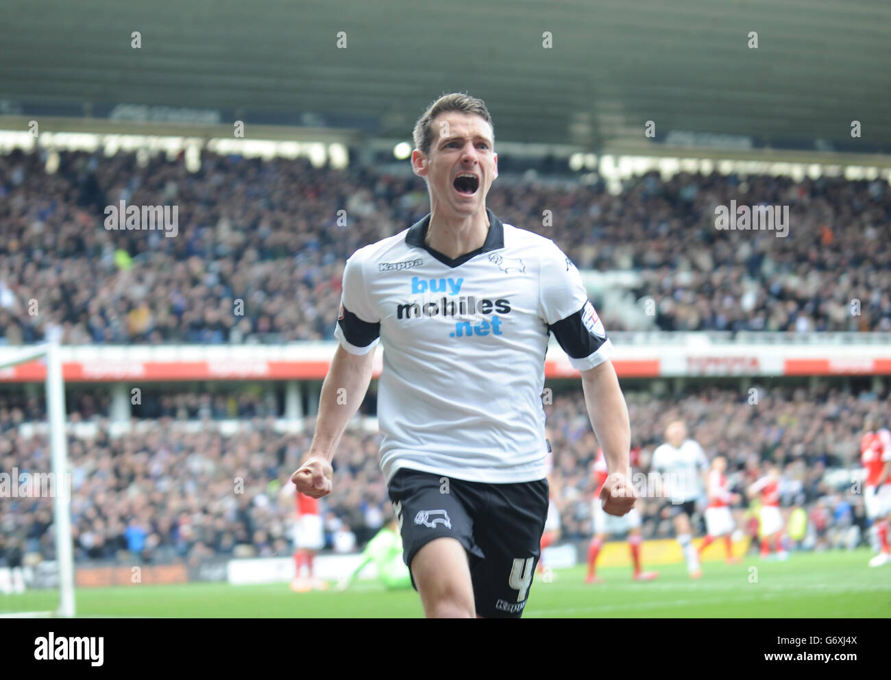 Derby County's Craig Bryson celebrates scoring his team's opening goal ...