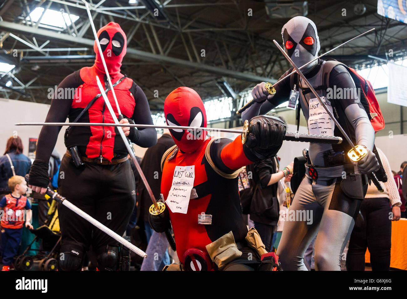 People in costume attending Comic Con at Birmingham NEC Stock Photo - Alamy
