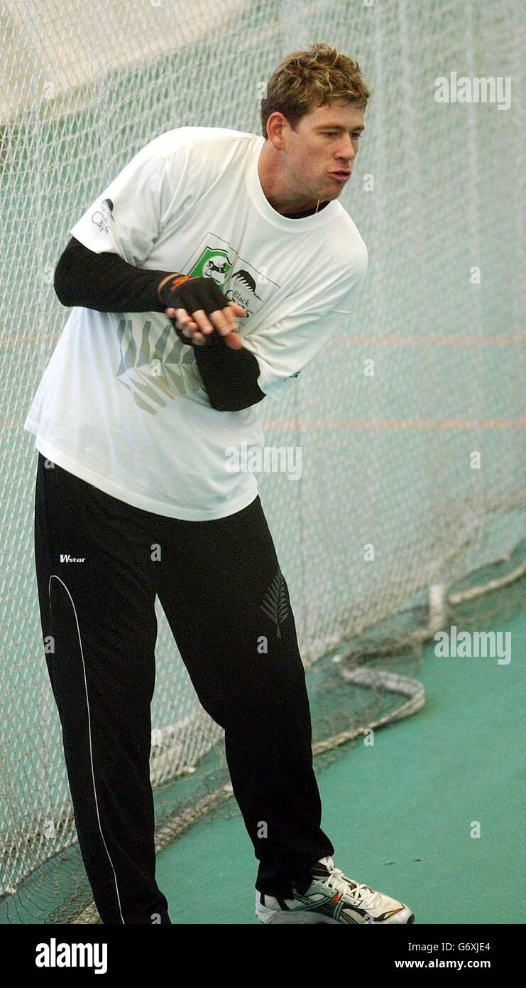 New Zealand's Jake Oram during practice at the indoor cricket school at ...