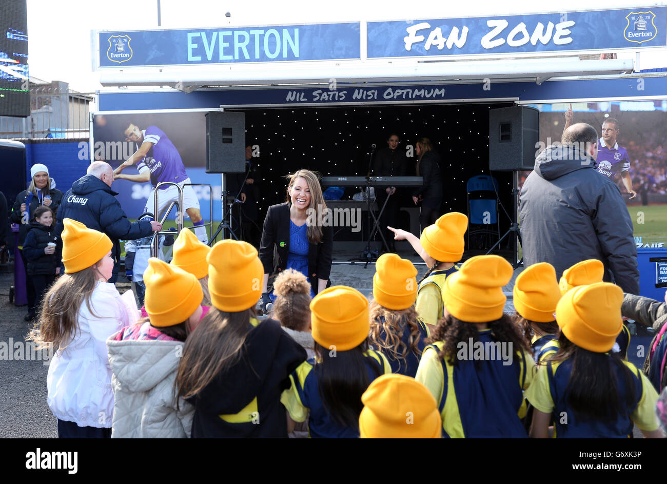 Jennifer Jewell in the Everton fan zone before the game Stock Photo - Alamy