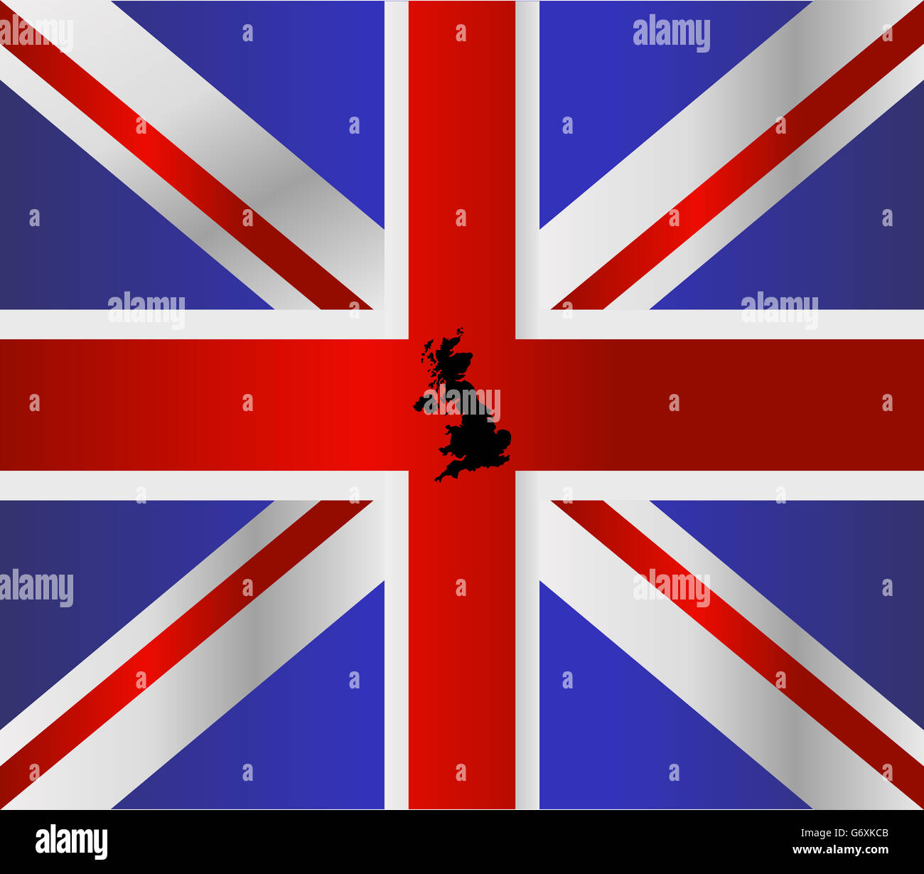 flag of britain with map Stock Photo - Alamy