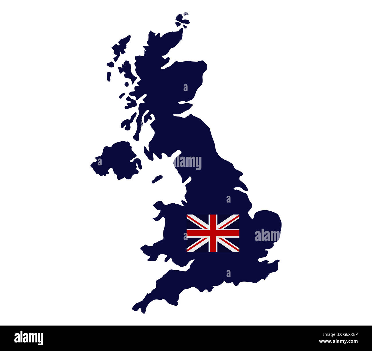 flag of britain with map Stock Photo - Alamy