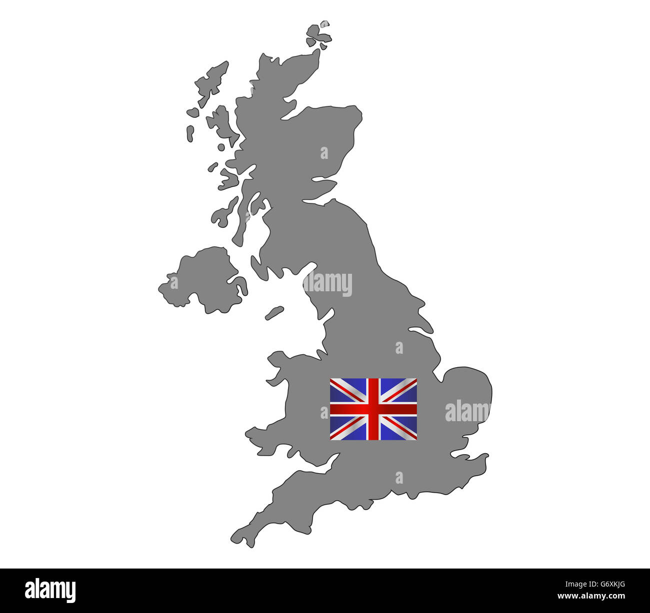 Great britain map with union jack Cut Out Stock Images & Pictures - Alamy