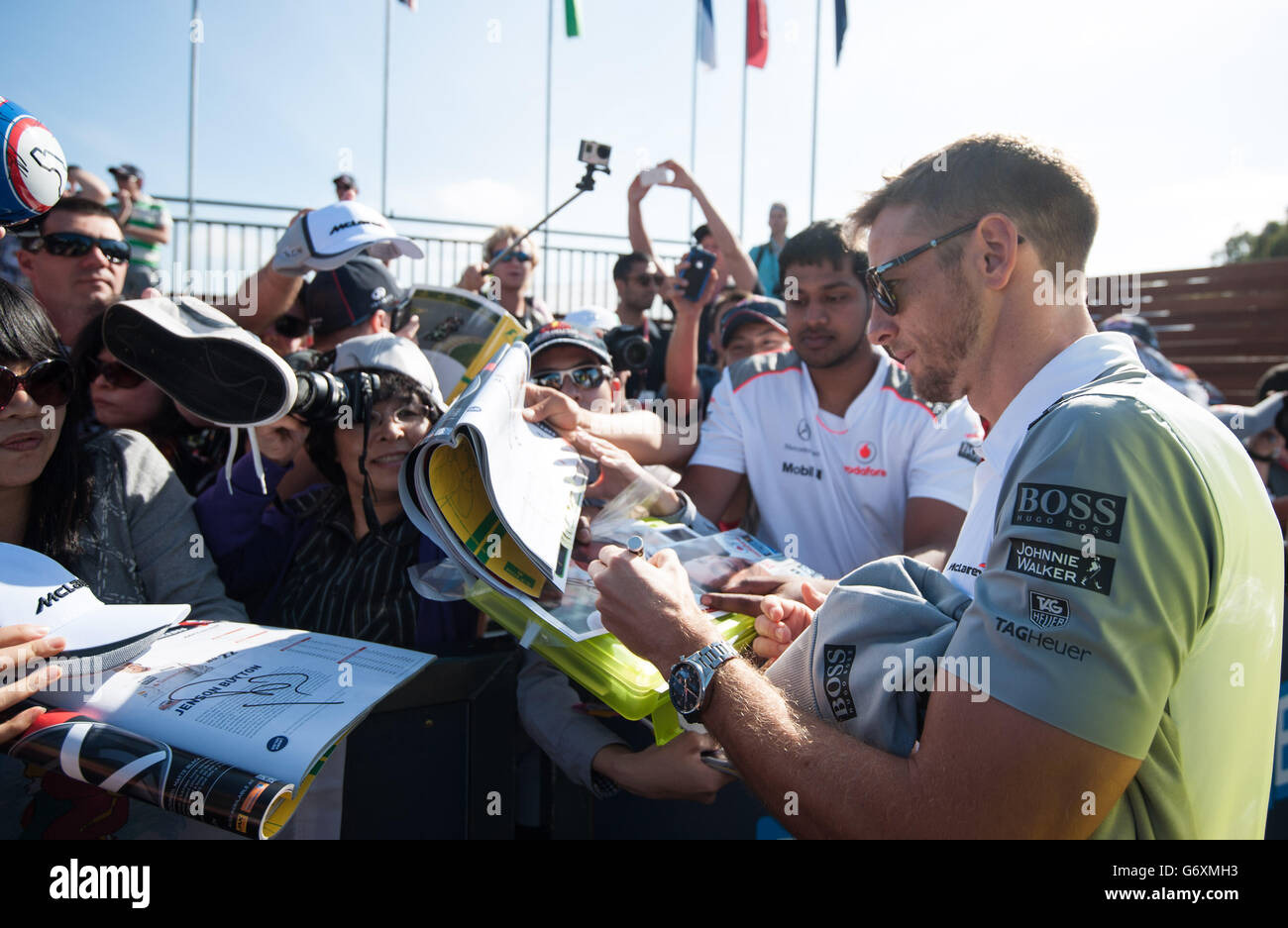 Jenson Button of McLaren Mercedes during practice for the 2014 ...