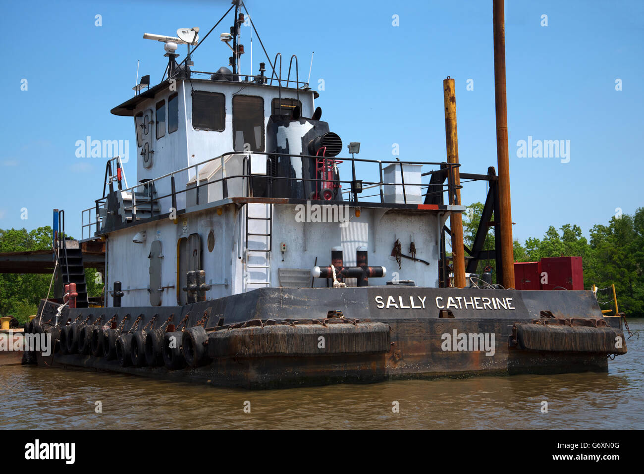 A swamp boat tour of the Bayous outside of New Orleans in Louisiana USA ...