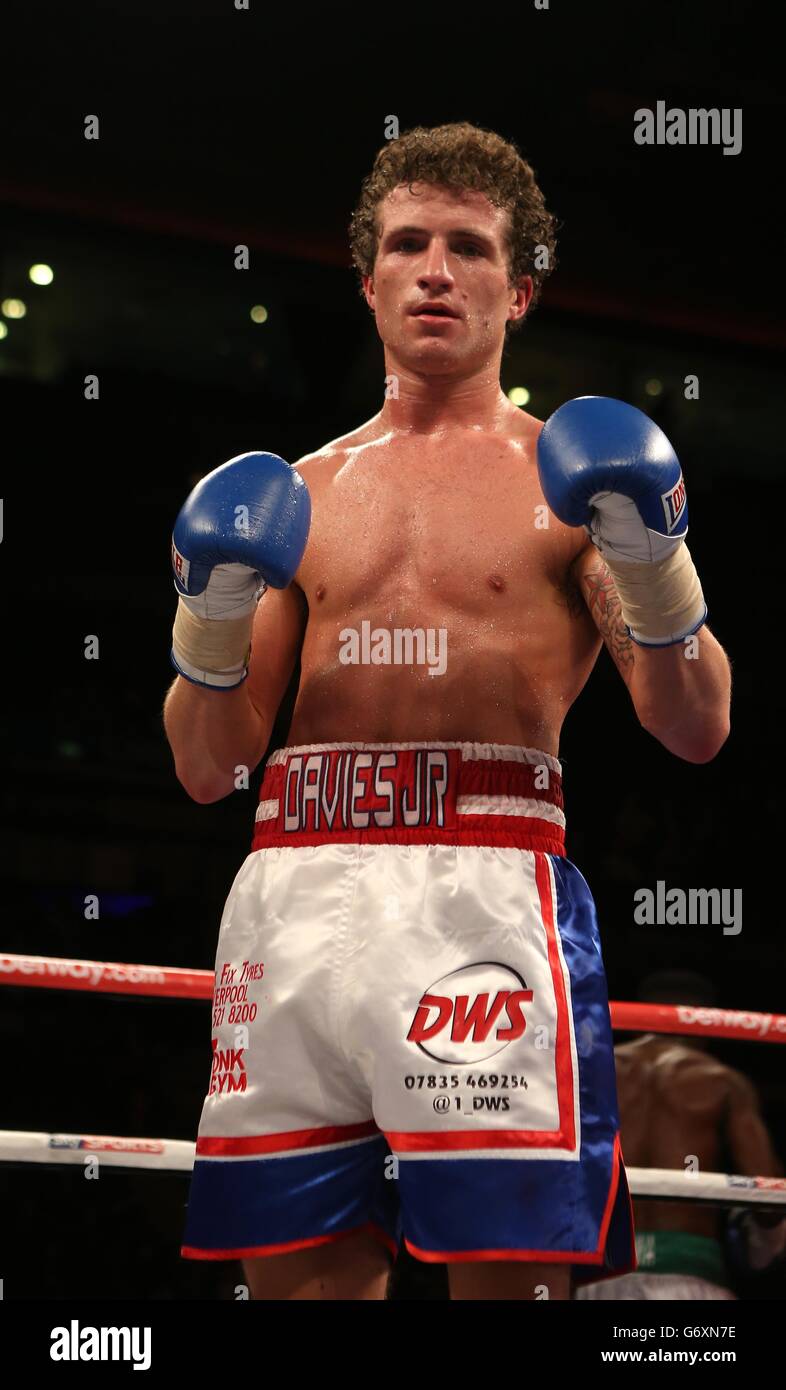 Boxing - Echo Arena Liverpool. Robbie Davis jnr celebrates his win over ...